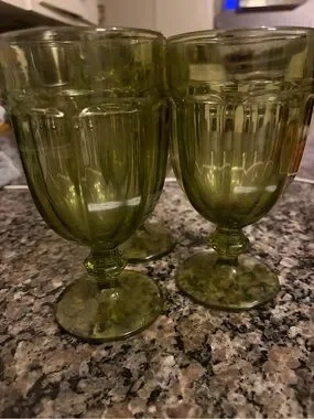 Libbey | Dining | Libby Duratuff Gibraltar Olive Green Goblet 7 6oz Usa ...